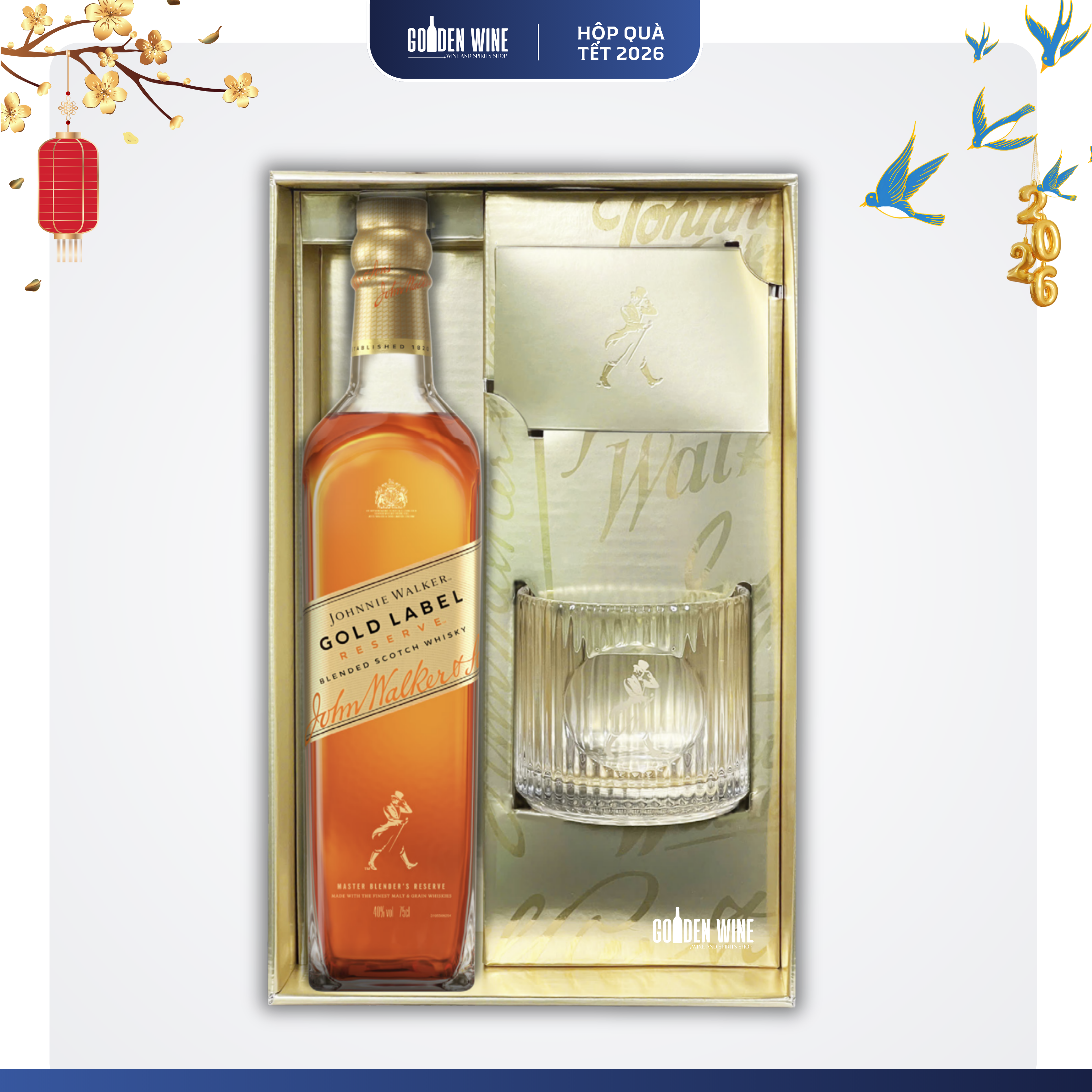 JOHNNIE WALKER GOLD LABEL RESERVE 2026 TET GIFT BOX | Golden Wine - GW